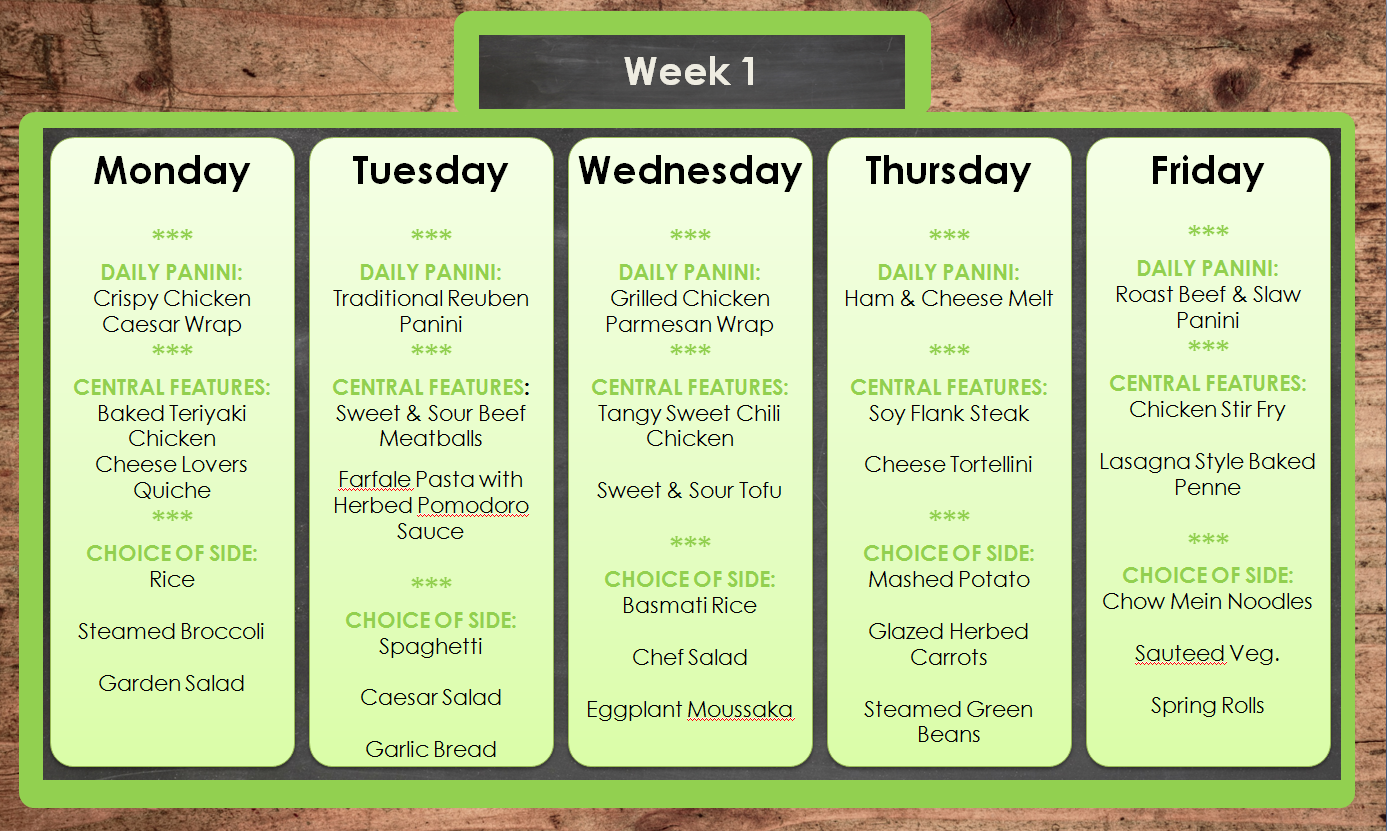 Crestwood Cafe Menu: Week 1 – CRESTWOOD